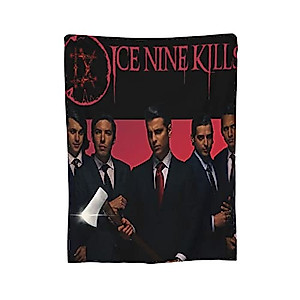 STYLOPUNK Heavy Metal Ice Band Nine Music Kills Throw Blankets Lightweight Flannel Blankets Novelty Fleece Bed Blanket All Seasons 80"X60"