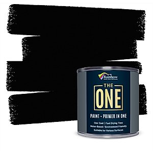 THE ONE Paint & Primer: Most Durable All-in-One Furniture Paint, Cabinet Paint, Front Door Paint, Wall Paint, Bathroom, Kitchen - Fast Drying Craft Paint Interior/Exterior (Black, Matte, 8.5oz)
