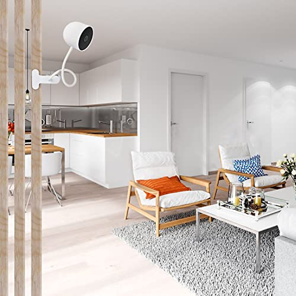 2Pack Clip Clamp Mount for Google Nest Cam (Battery), Flexible Gooseneck Mounting Bracket to Attach Your Nest Camera Wherever You Like with No Tools