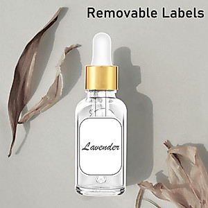 Bumobum 2 oz Dropper Bottle, 24 pack Clear Glass Eye Dropper Bottles with Golden Top Cap for Essential Oils, Tincture Bottle with Labels and Funnel