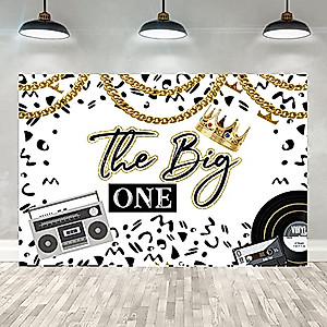 5×3ft Hip Hop Boys 1st Birthday Backdrop Our Notorious is The Big One Theme Party Banner Wall Decorations Old School Hip Hop Crown First Biggie Background Props