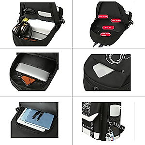 BKFDFVB Kids Anime Luminous Astronaut School Backpack with USB Charging Port Outdoor Hiking Bags for Boys Girls-1