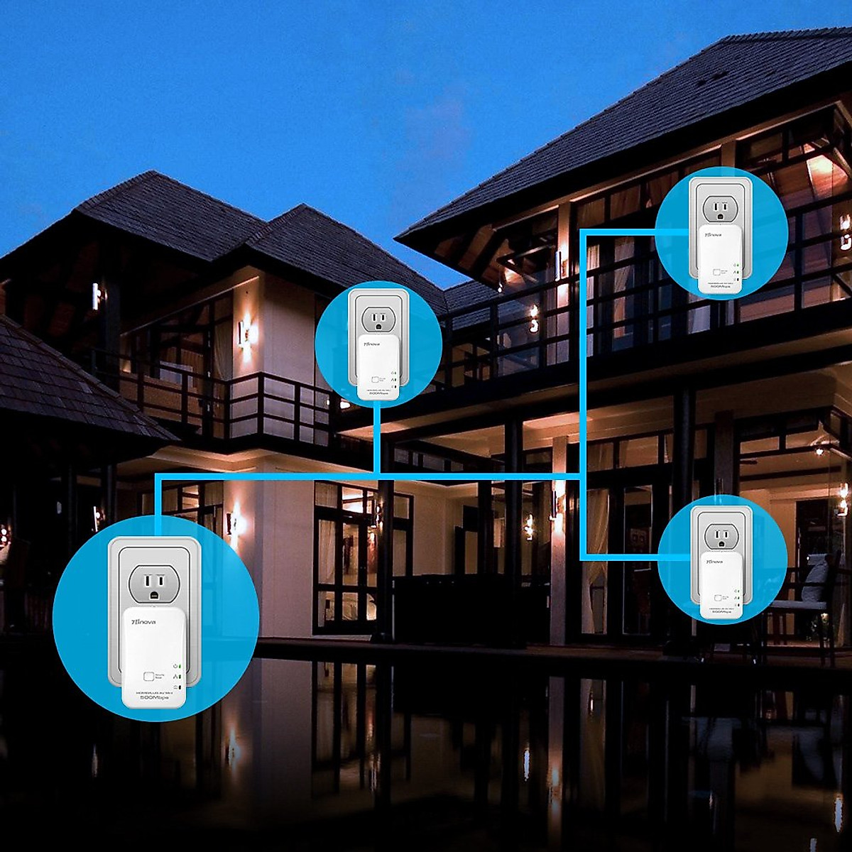 7inova AV500 Powerline Ethernet Adapter Kit for Wired Network Expanding - Mini, Plug&Work, Power Saving