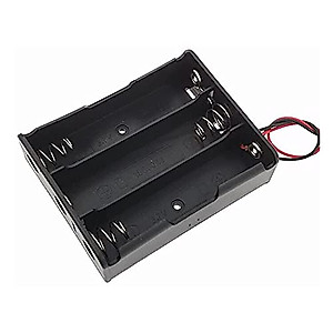 AIMPGSTL 18650 Battery Holder Bundle with Wire,4PCS 18650 Battery Holder Case 3.7V, 4 x 3.7V Series DIY Battery Storage Boxes, 4 Slots Black Plastic Batteries Case for 18650 Battery