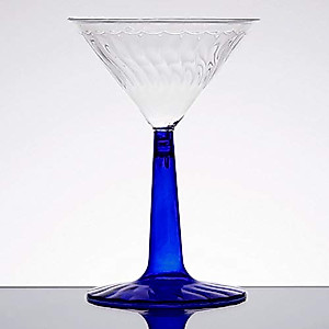 Fineline Settings 12-Piece Flairware 2-Piece Martini Glass, 6-Ounce, Blue