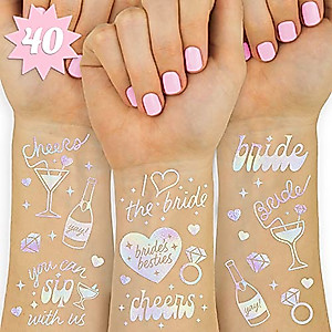 xo, Fetti Cheers Bachelorette Temporary Tattoos - 40 Iridescent Styles | Bachelorette Party Decoration, Bridesmaid Favor + Bride To Be