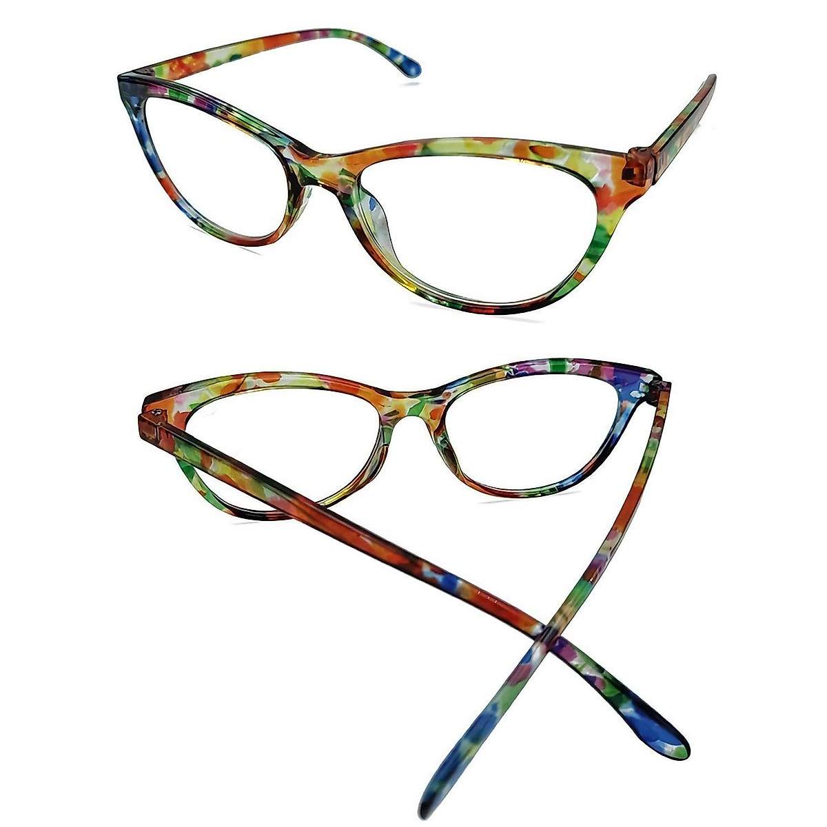 CVVTSPE 3 Pack Reading Glasses Blue Light Blocking Stylish Cat Eye Computer Readers Anti Eyestrain & Glare for Women (Multicolor, 2.5, x)