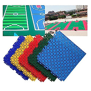25CM PP Splicing Sports Floor mat for Indoor Outdoor, Basketball Court Anti Slip and wear-Resistant Modular Interlocking Floor Tiles (Color : Blue, Size : 1PCS)