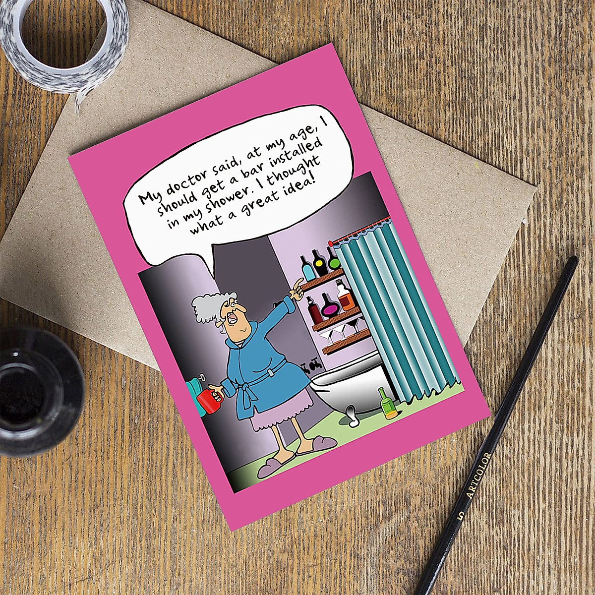 Funny Birthday Card 50th 60th 70th for Wife, Mom, Auntie, Female Friend, Old Aged Birthday Card