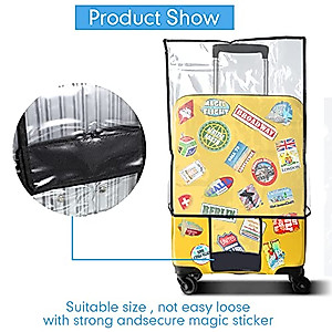 3 Pieces Clear Luggage Cover PVC Suitcase Luggage Cover Protector Waterproof Cover for Luggage Cover (Black Border, Left Opening Style)