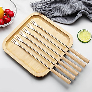 Aynaxcol Pack of 6 Fondue Forks Chocolate Cheese Dipping Set Candy Dipping Forks, DIY Baking Supplies Stainless Steel Cake Dipping Fork