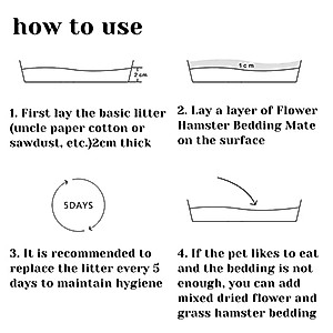 PINVNBY Hamster Bedding, 7OZ Natural Dried Flower & Herb Litter, Small Pet Bedding Small Animal Bedding Mate of Hamster Bedding for Gerbils Mice Lemming Degus (Flower & Grass)