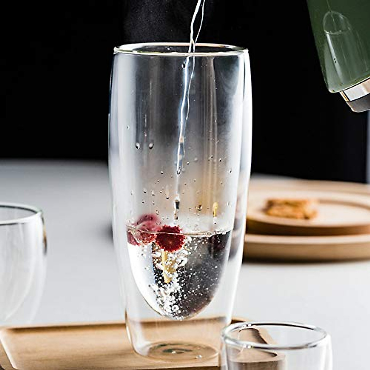 Glass Coffee Mugs, Double Wall Insulated Thermal Cups Drinking Glasses For Tea/Coffee/Latte/Cappucino/Cafe/Milk (650ML/22oz)