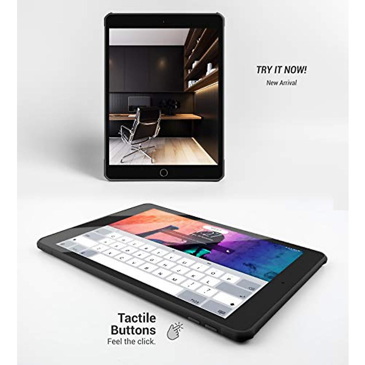 TineeOwl iPad 9.7 (2018/2017 Version) Ultra Slim Clear Case, Flexible TPU, Absorbs Shock, Lightweight, Thin (Black)