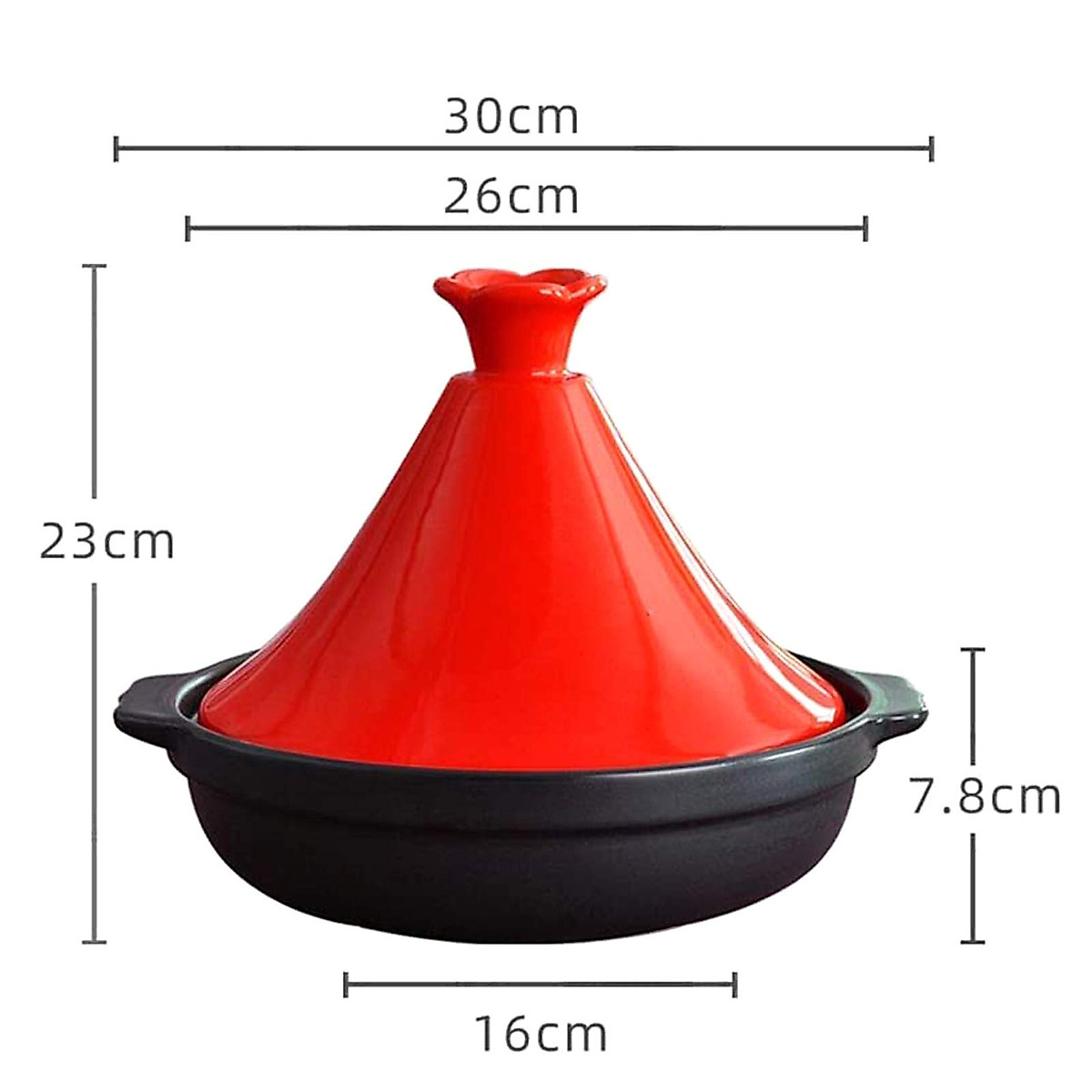 Tagine Moroccan Cast Iron Cooker Pot, Enameled Heat-Resistant Non-stick Casserole, with Lid - for 3-5 Persons Hand,Yellow