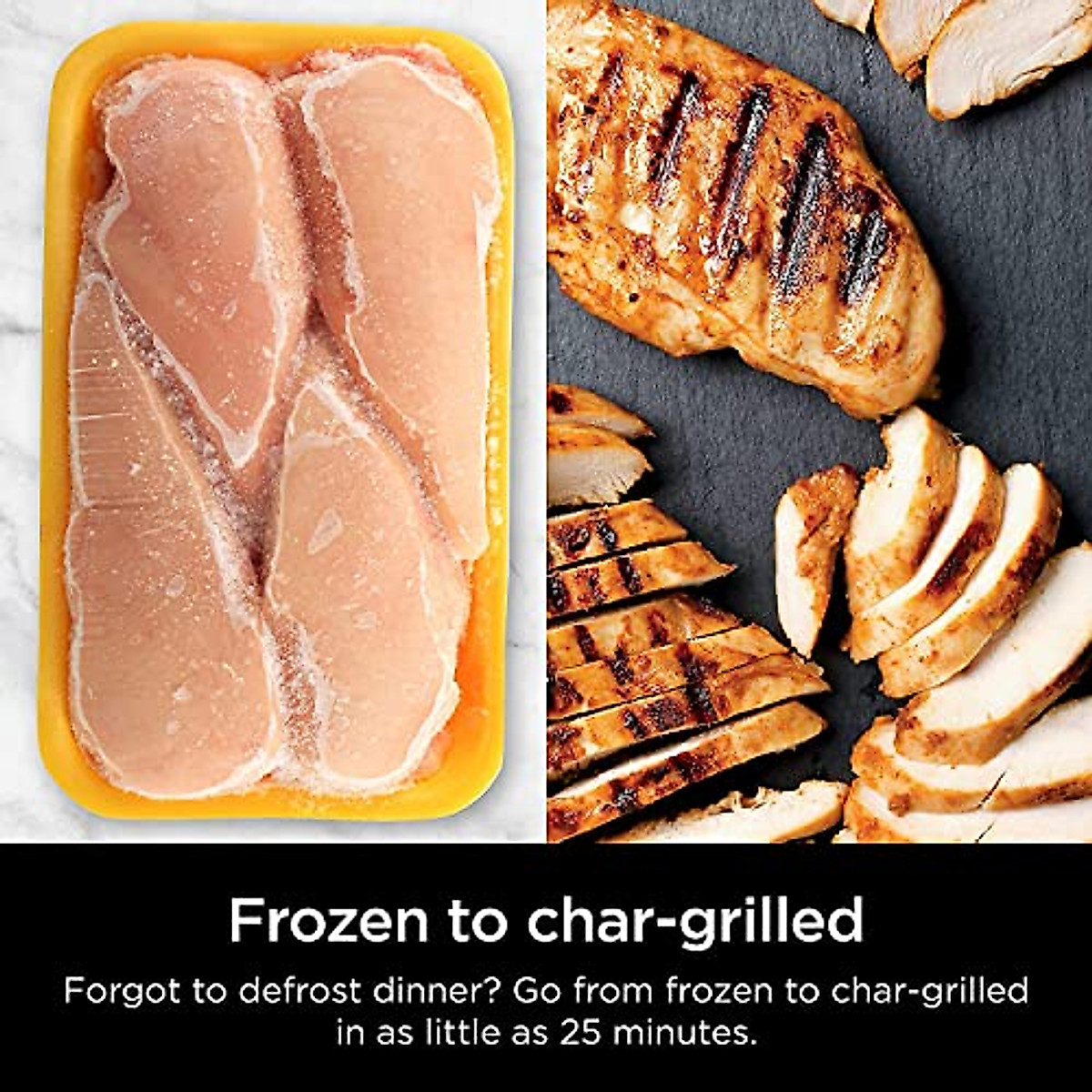 Ninja IG651 Foodi Smart XL Pro 7-in-1 Indoor Grill/Griddle Combo, use Opened or Closed, with Griddle, Air Fry, Dehydrate & More, Pro Power Grate, Flat Top Griddle, Crisper, Smart Thermometer, Black (Renewed)