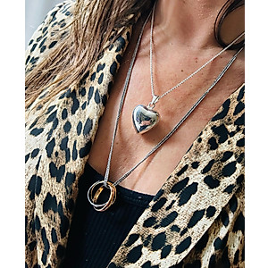 Stimm Silver Heart Necklace, with Chime, Anxiety Relief Stress Relief Jewelry Teens Adults, Fidget Necklace Women