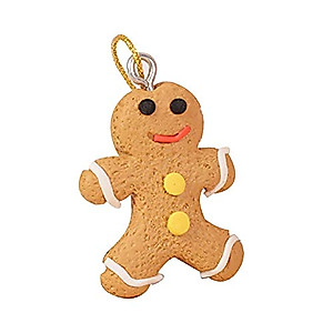 GUAngqi Christmas Tree Hanging Decorations Gingerbread Pendants for Window Fireplace,Light Yellow