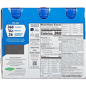 BOOST Plus Balanced Nutritional Drink, Very Vanilla, 8 FL OZ (Pack of 6)