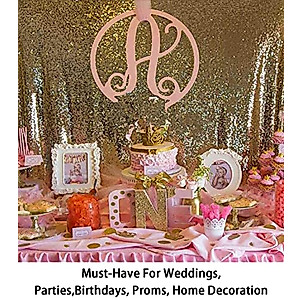 Sequin Backdrop 4x10ft Shiny Gold Sequin Curtains 2 Panels Glitter Backdrop Curtains for Parties Photography Background M0511