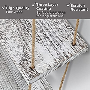 Window Plant Shelves – Window Shelf for Plants Indoor – Boho Shelves Farmhouse Bathroom Decor – Hanging Shelves Rustic Bedroom Decor – Window Plant Hanger Hanging Rope Shelf Living Room Decoration