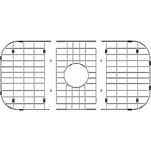 Alonsoo Sink Grid Sink Protectors 26" x 14 1/8" W, Kitchen Sink Grid Centered Drain with Corner Radius 3-1/2", Stainless Steel Sink Rack Kitchen Sink Protector, Sink Bottom Rack
