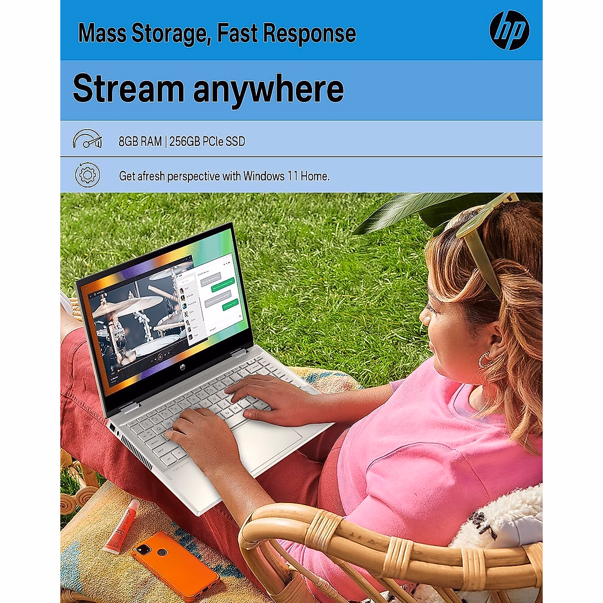 HP Pavilion x360 2-in-1 Convertible Laptop, 14" FHD Touchscreen, Intel Core i5-1135G7, 8GB RAM, 256GB SSD, College & Business Notebook, Fingerprint Reader, Webcam, Win 11 H, Bundle with JAWFOAL