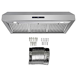 COSMO UMC36 36 in. Haven Collection 380 CFM Ducted Under Cabinet Range Hood, LED Lights, Touch Controls, Stainless Steel