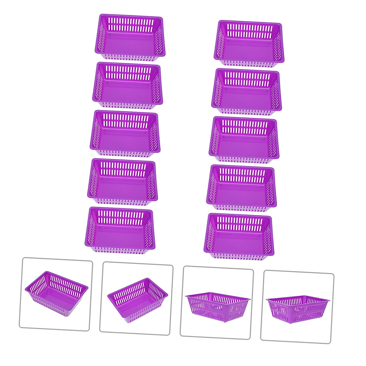 Holibanna 10pcs Game Machine Coin Basket Storage Baskets Plastic Stackable Pantry Bins Plastic Food Container Plastic Containers Coin Machine Baskets Hamper Purple Desk Groceries