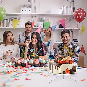 Actororp Acrylic Cake Stand Clear Cupcake Holder Dessert Display Stand Round Serving Platter for Birthday Party, Wedding, Baby Shower, Home Decoration