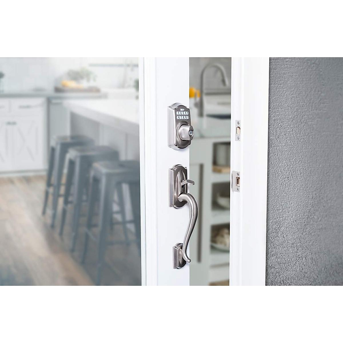 Schlage FE365CAM619GEO Schlage FE365-CAM-GEO Camelot Electronic Handleset with Georgian Knob