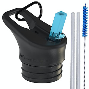 COLDEST Insulated Standard Mouth Size - Hydro Sports Straw Cap Flip Top Lid - Multi-Compatible with Standard Flask Mouth Size - Black Standard (for 12, 21, Gallon Lids) standard mouth)