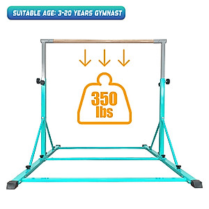 MARFULA Gymnastic Bar for Kids and Teenage Ages 3-20, 350 lbs Weight Capacity, Gymnastic Kip Bar Horizontal Bar for Gymnast, Gymnastic Training Equipment for Home and Gymnastic Center Use