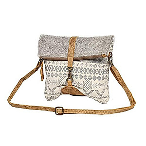 Myra Bag Imbicrate Upcycled Canvas & Cowhide Leather Small Crossbody Bag S-1262