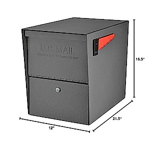 Mail Boss 7205 Package Master Curbside Locking Security Mailbox | Granite 21.5 x 12 x 16.5 inches