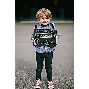 Pearhead Photosharing Chalkboard Signs, Perfect to Commemorate the First and Last Day of School, 2 Chalkboard Signs for School Celebrations and Milestones, 2 Count (Pack of 1) Packaging may vary