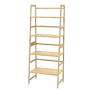 WTZ Bookshelf Book Shelf, Bookcase Storage Shelves Book case, Ladder Shelf for Bedroom, Living Room, Office MC-801(Natural)