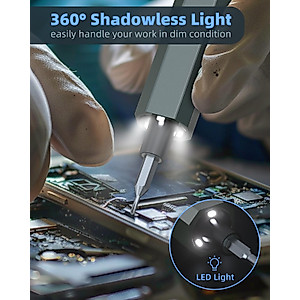 DuroFort 3.7V Precision Electric Screwdriver Set, 0.25N/220RPM Cordless Screwdriver with 34Pcs Bits, 350mAh Mini Electric Screwdriver with LED Light, Magnetize, Opening Pick, Tweezer, Magnetic Mat