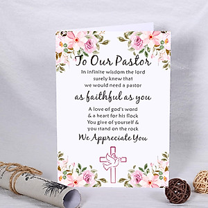 Pastor Appreciation Cards for Partors, Pastor Wife Appreciation Cards, Pastor Appreciation Gifts, Pastor Gifts for Men, Ministry Appreciation Card for Pastor, Christian Thank You Cards With Envelopes