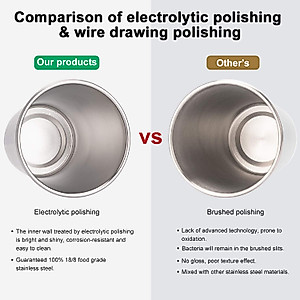 koodee Stainless Steel Cups(4 Pack) 16 oz Pint Tumbler Stackable Metal Drinking Glasses for Camping, Outdoors（Sky Blue-Baby Blue-Pink-Teal）