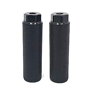 4 PCS Bike Foot Pegs, 4 inch Length Aluminum Alloy Cylinder Anti-Skid Fit 3/8 inch Axles (BLACK)