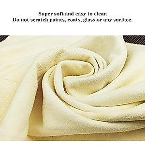 BSHELL，Chamois Cloth for Car,Real Natural Leather，(5 Pack,7x6 inch),Cleaning Cloth for Glasses & Jewelry, Chamois Cloth for Car, Microfiber Cleaning Cloth for Electronics