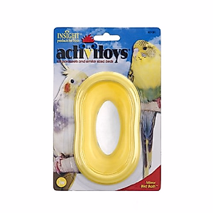 JW Pet Company Activitoy Mirror Bird Bath Small Bird Toy, Colors Vary