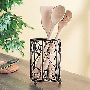 Scroll Collection Steel Cutlery Holder Steel Bronze