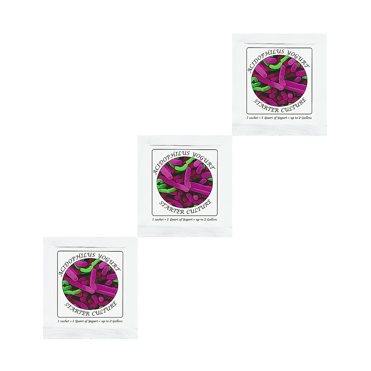 Yogurt Starter Cultures - Pack of 3 Freeze-dried Culture Sachets for Acidophilus Yogurt