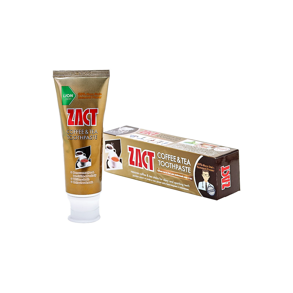 Lion Stain Fighter Toothpaste For Tea & Coffee Drinkers White Teeth by Zact Lion