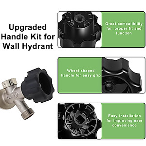 Bonbo Replacement for 630-7965 Wall Hydrant Handle Kit, for 300/400/500 Series Mansfield Wall Hydrant, Wheel Shaped Handle