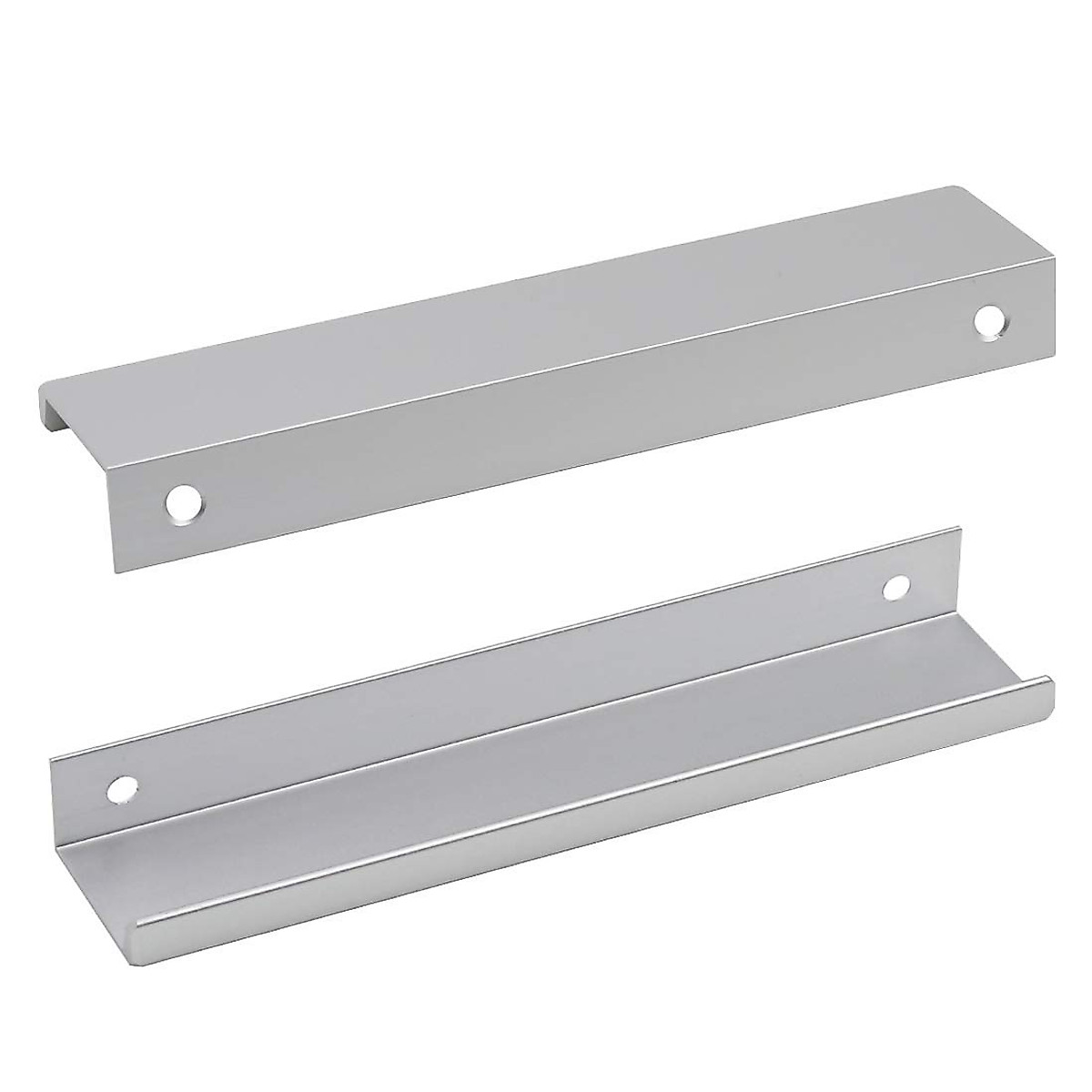 LC LICTOP Modern Style Finger Edge Tab Pull Handle Door Knobs Drawer Pulls Aluminum Matte (2Pcs) (150mm/5.91", Silver)