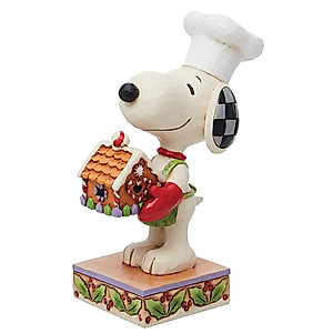 Enesco Jim Shore Peanuts Snoopy with Gingerbread House Figurine