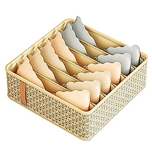 HABURN Underwear Drawer Organizer, Underwear Drawer Organizer and Closet Dividers, Clothing Storage Organizers Box, Drawer Organizer, Storage Box for Clothes, Socks, Underwear, Ties, Panties
